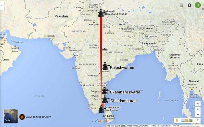 भारत के नक्शे पर भगवान शिव के ये पांच मंदिर आते हैं एक ही सीधी लाइन में ...